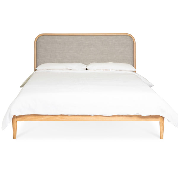 Celia Danish Scandinavian Oak & Upholstered King Bed - The Design Edit ...